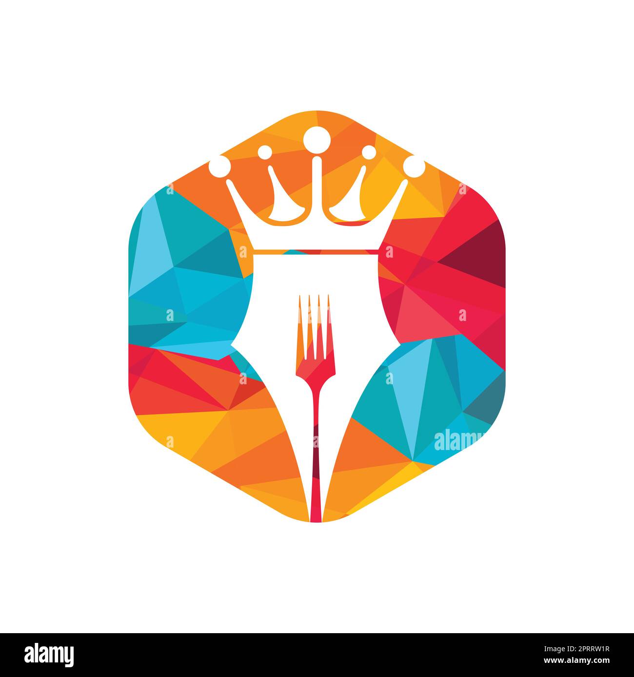 Food and restaurants logo design concept. Pen with crown and fork ...
