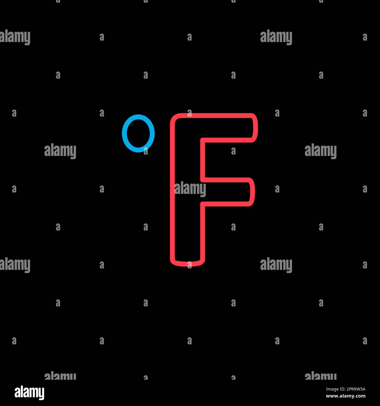 Fahrenheit degrees isolated vector icon on black background ...