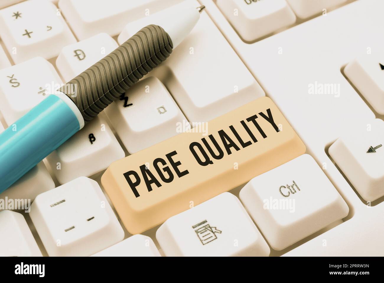 Sign displaying Page Quality, Business overview Effectiveness of a ...