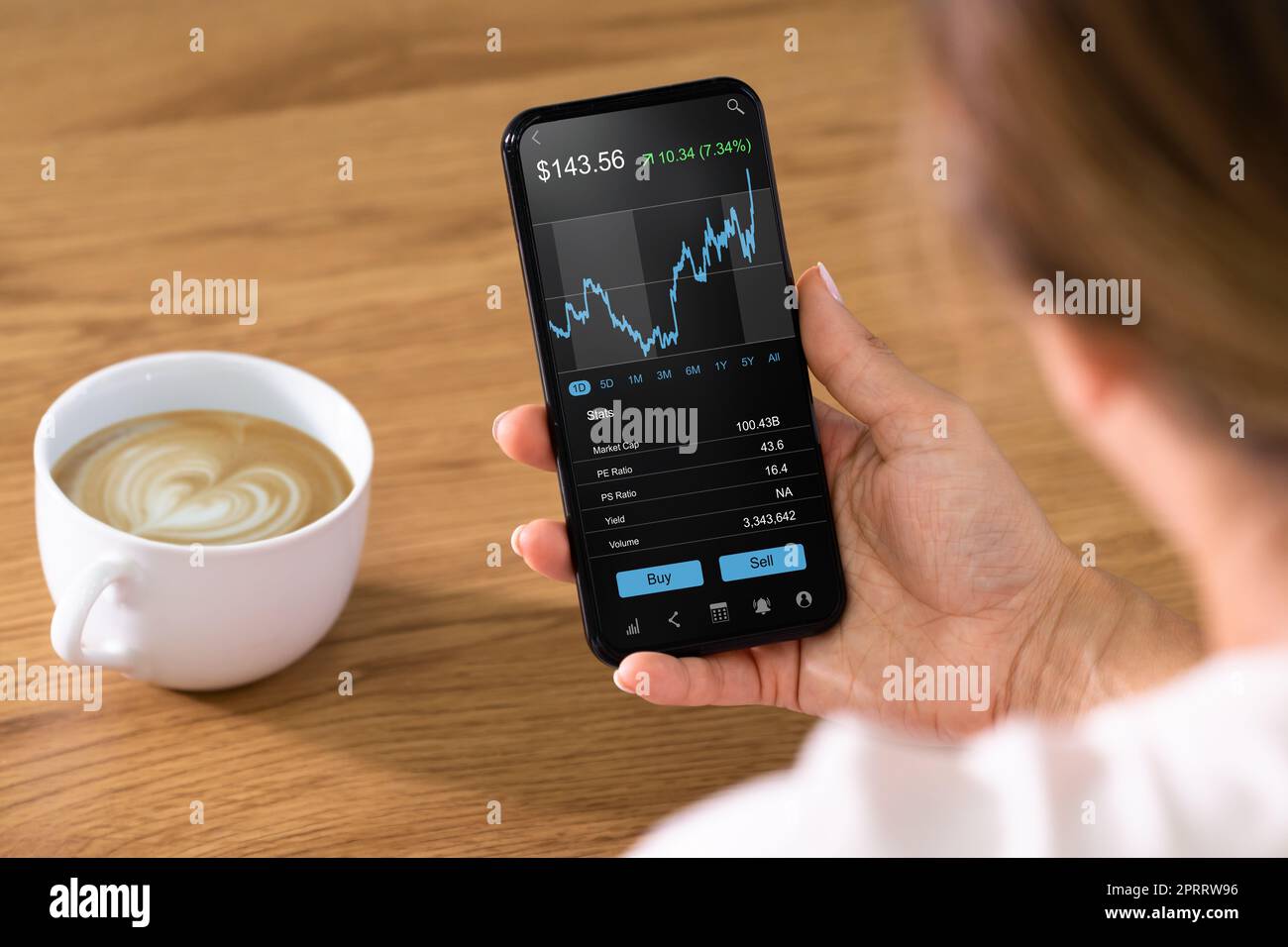 Stock Broker Software With Graph Stock Photo - Alamy