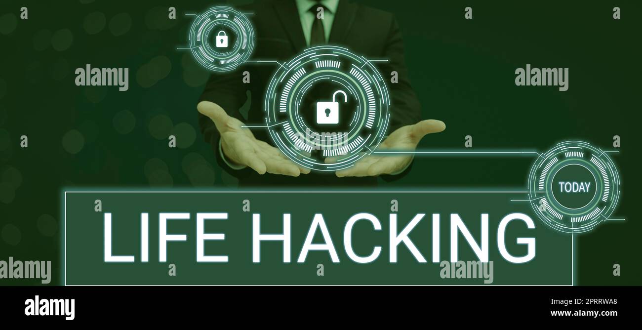 Handwriting text Life Hacking, Word for Simple and clever techniques in ...