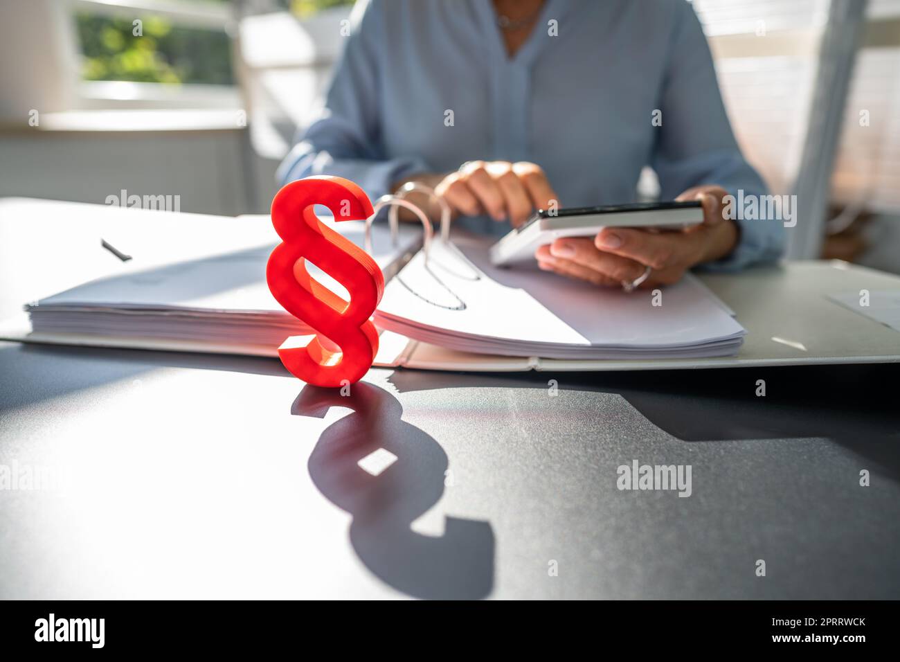 Red Paragraph And Calculator Stock Photo - Alamy