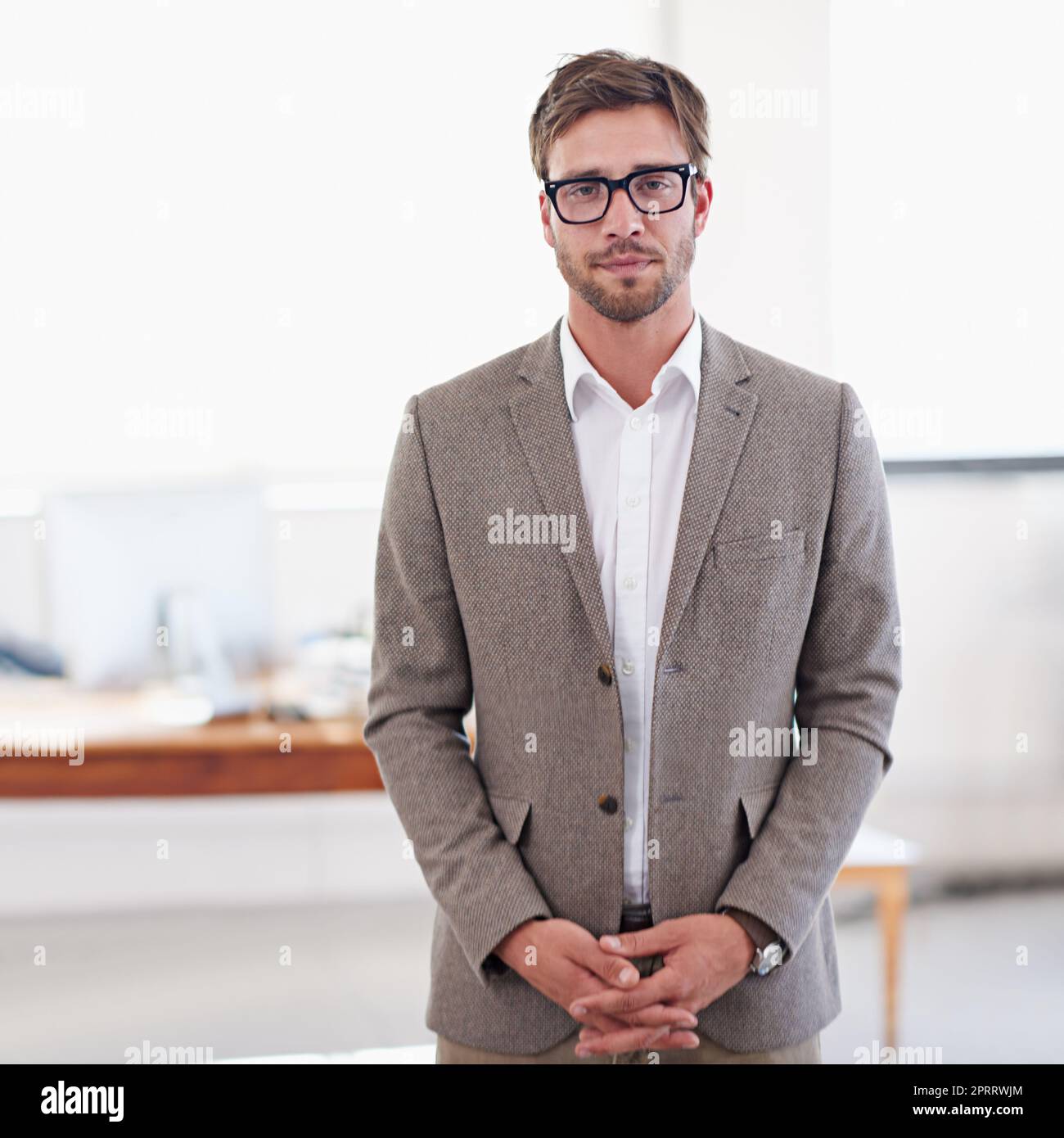 Business man standing office hi-res stock photography and images - Alamy