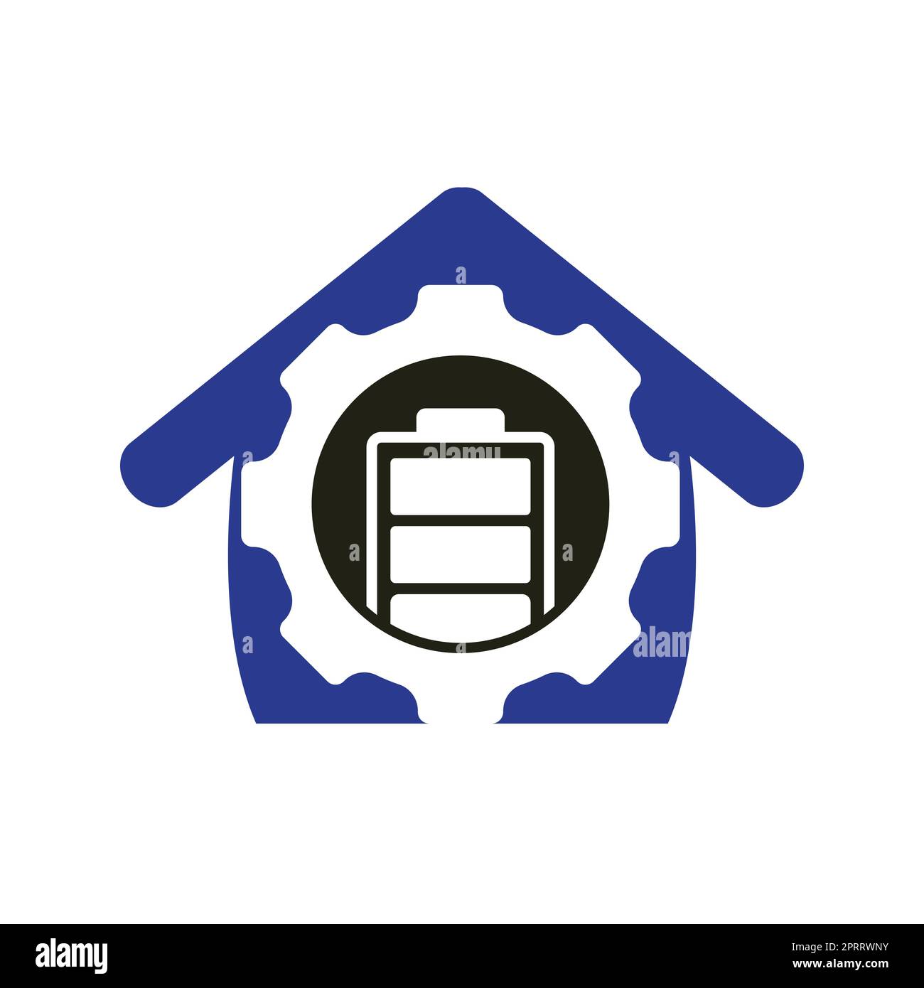 Industrial energy and power logo design concept. Battery and gear icon ...