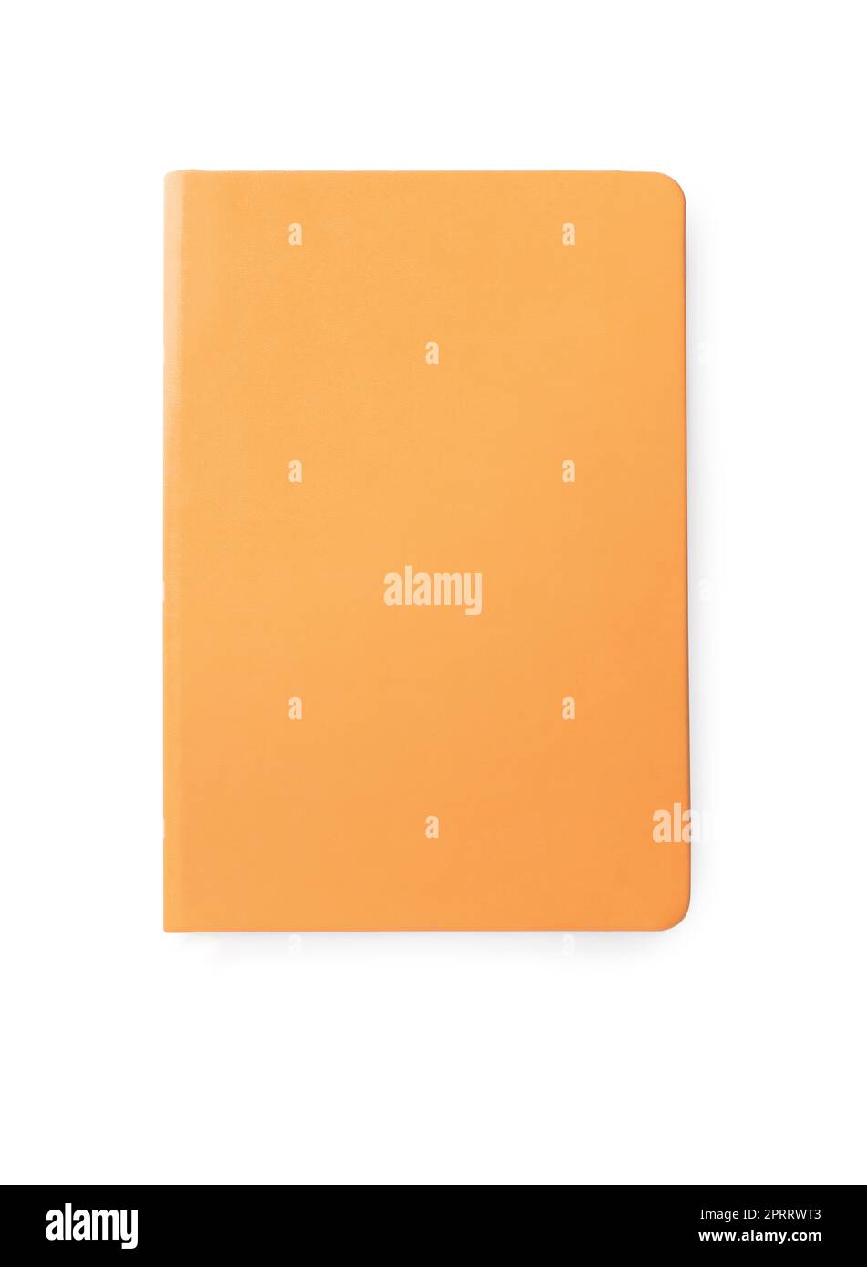 Orange notebook isolated on white, top view Stock Photo - Alamy