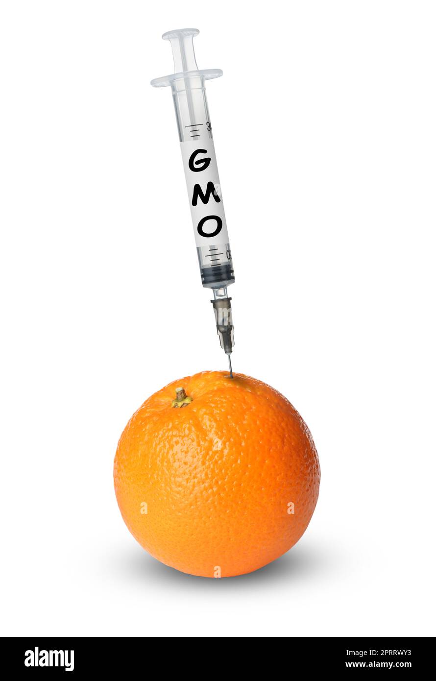 Gmo injection syringe in orange hi-res stock photography and images - Alamy