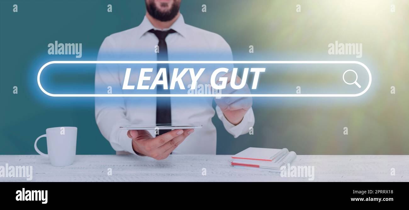 Conceptual caption Leaky Gut. Business concept A condition in which the ... Conceptual caption Leaky Gut. Business concept A condition in which the ...