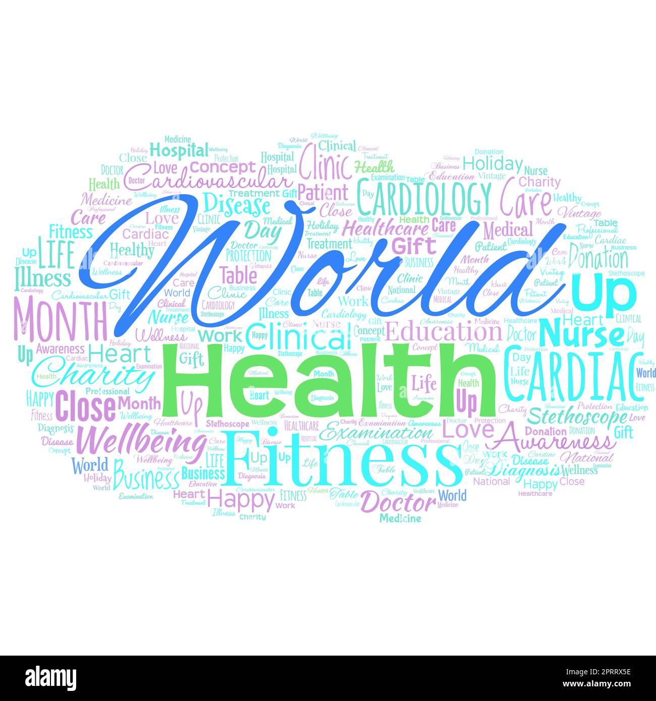 Big word cloud in the shape of cloud with words world health Stock ...