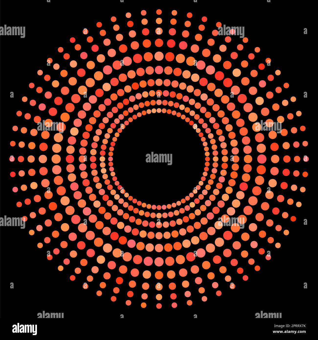 Red Dotted Circle Isolated on White Background. Halftone Icon Stock ...