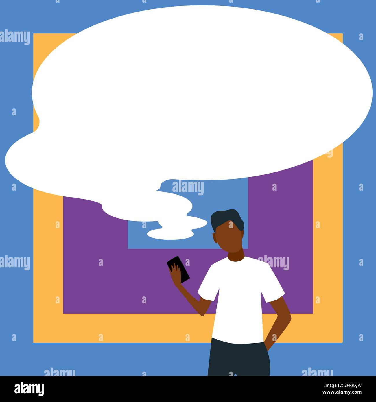 Drawing With Conversation Bubble Showing New Announcement Stock Photo ...
