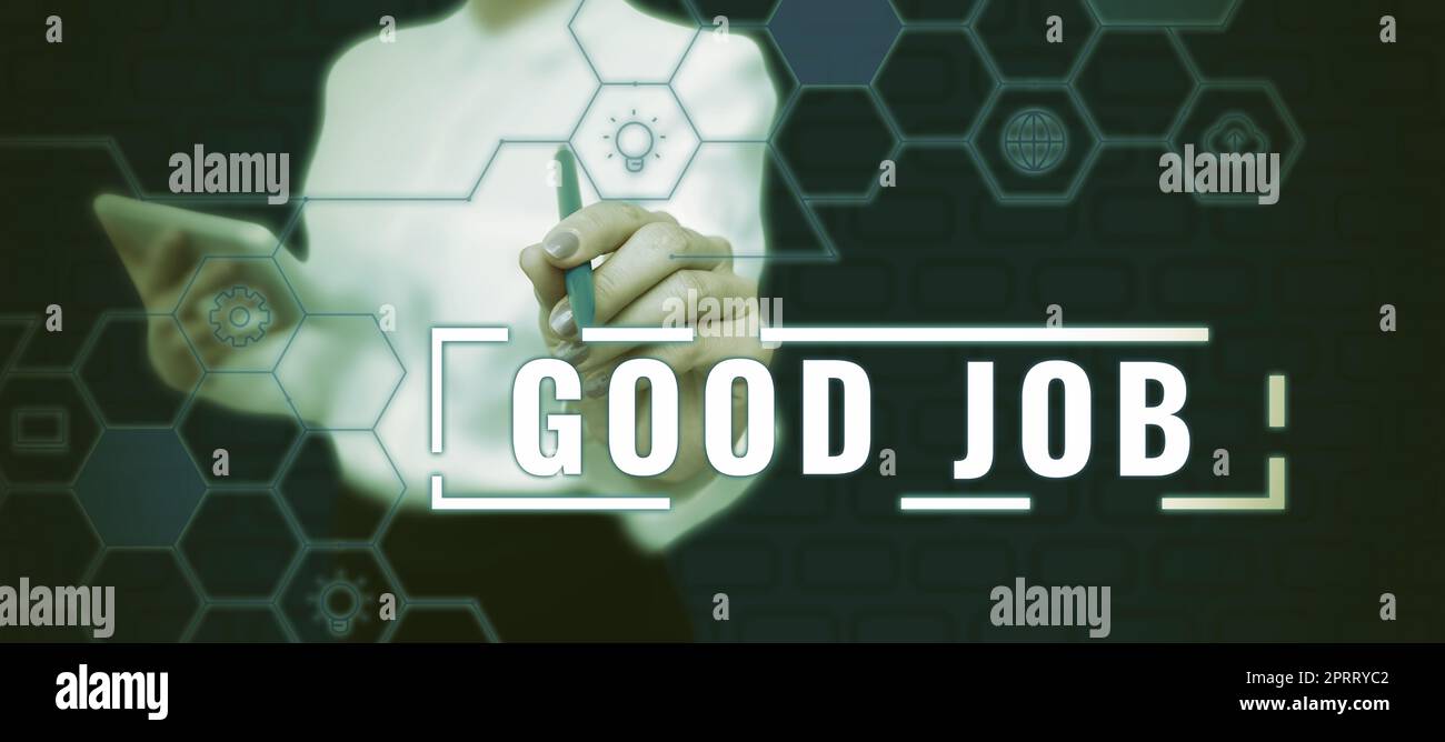 Text showing inspiration Good Job. Business approach encourage someone ...