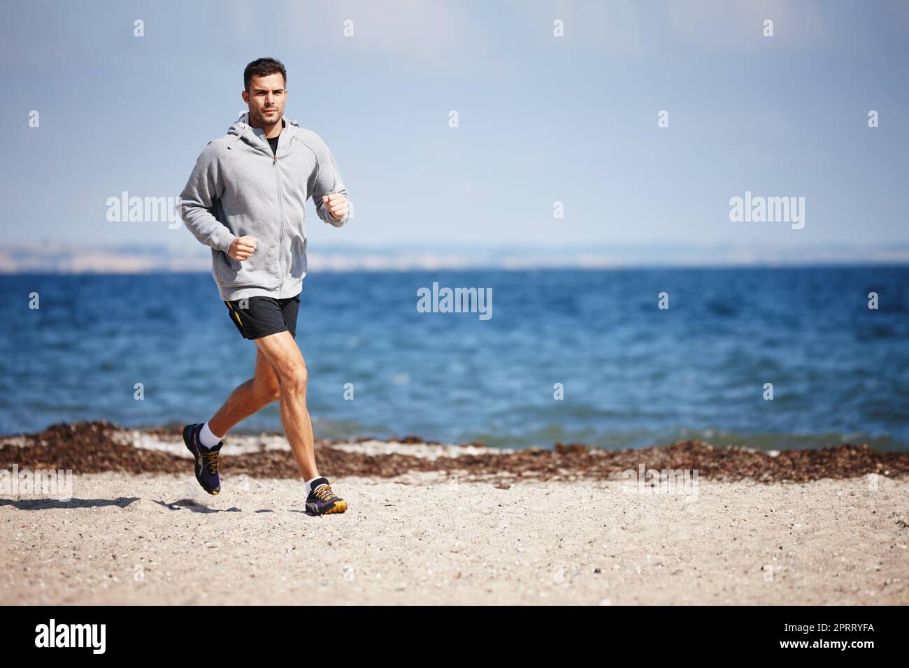 Man Jogging Beach