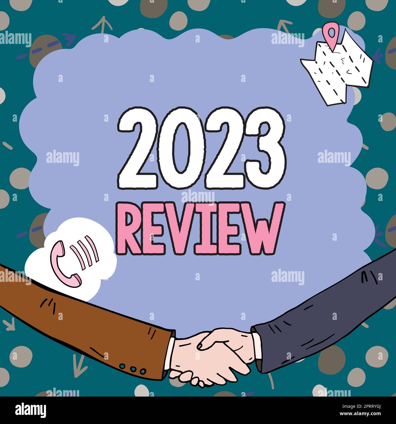 Sign displaying 2023 Review, Word for seeing important events or ...