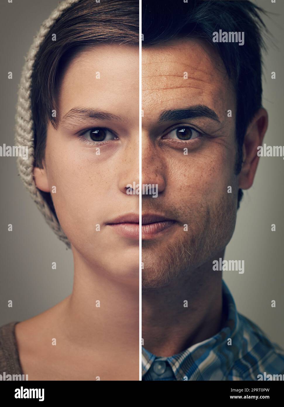 Boy growth comparison hi-res stock photography and images - Alamy