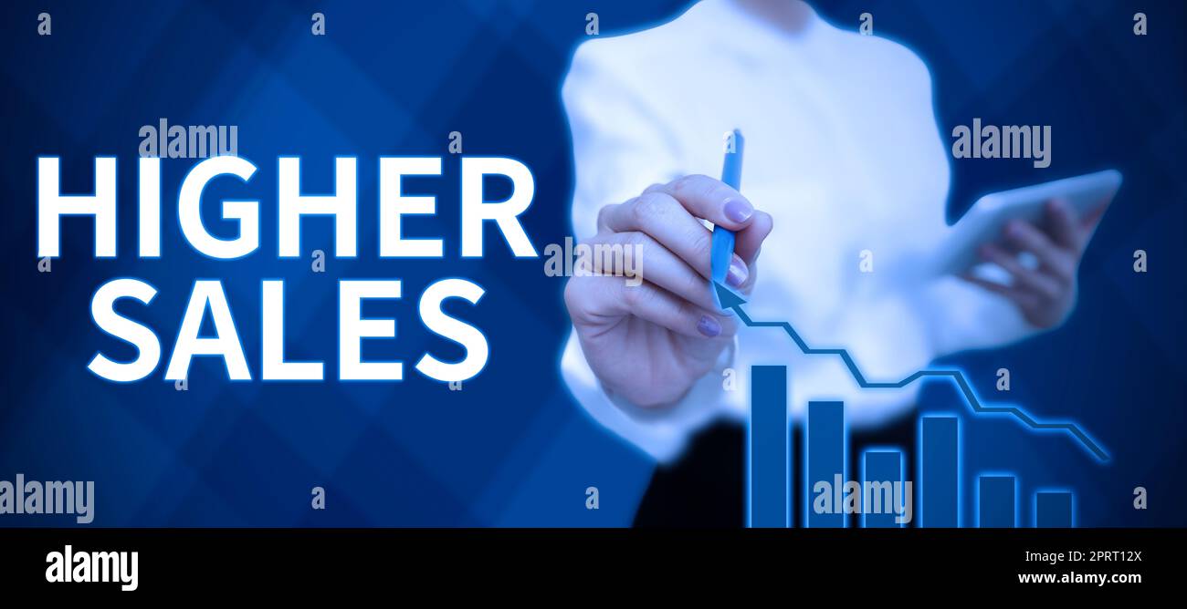 Conceptual display Higher Sales. Concept meaning The average sold ...