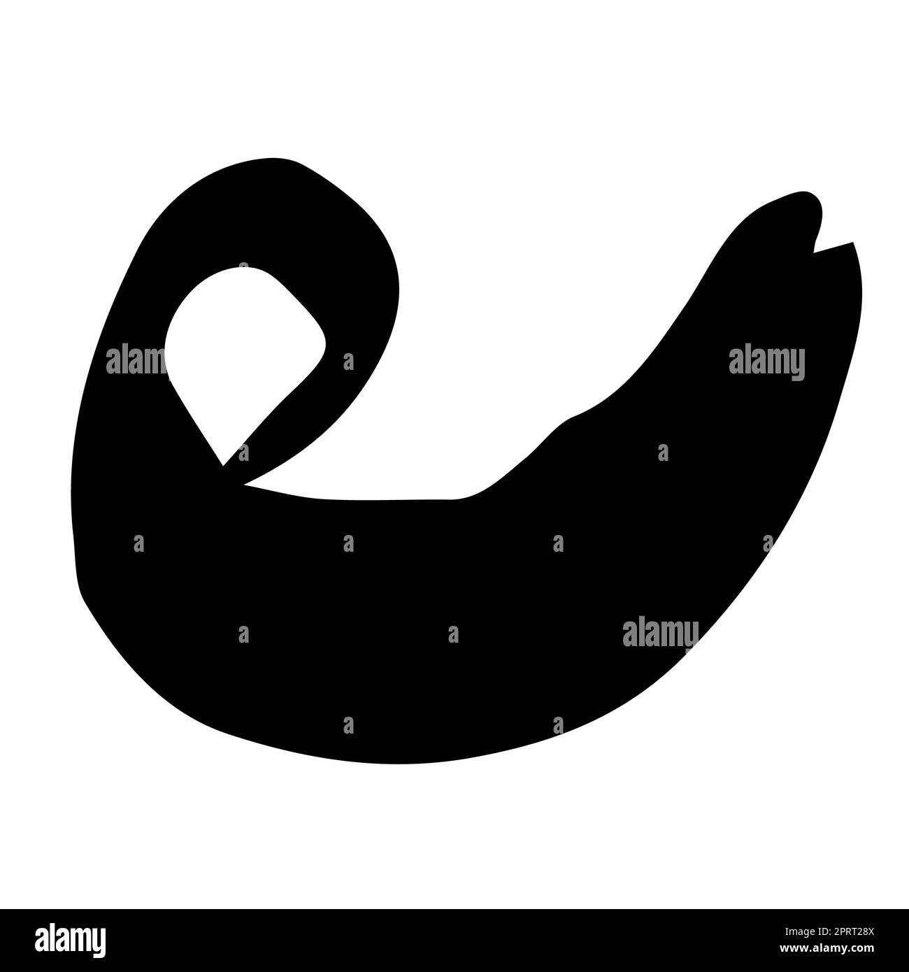 Round swirl symbol, hand painted with ink brush, isolated on white ...