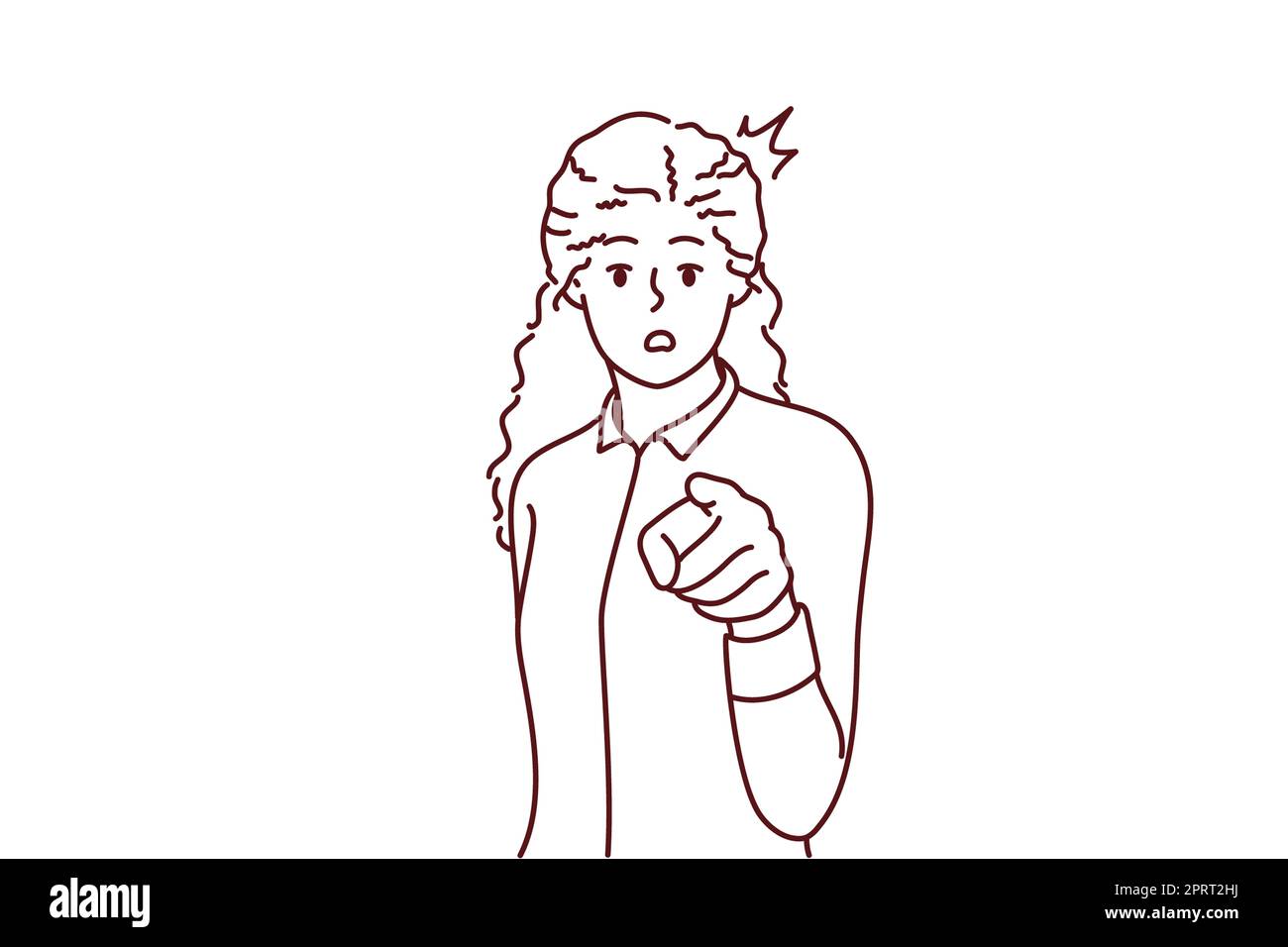 Stunned African American woman point at screen choose you. Amazed black ...