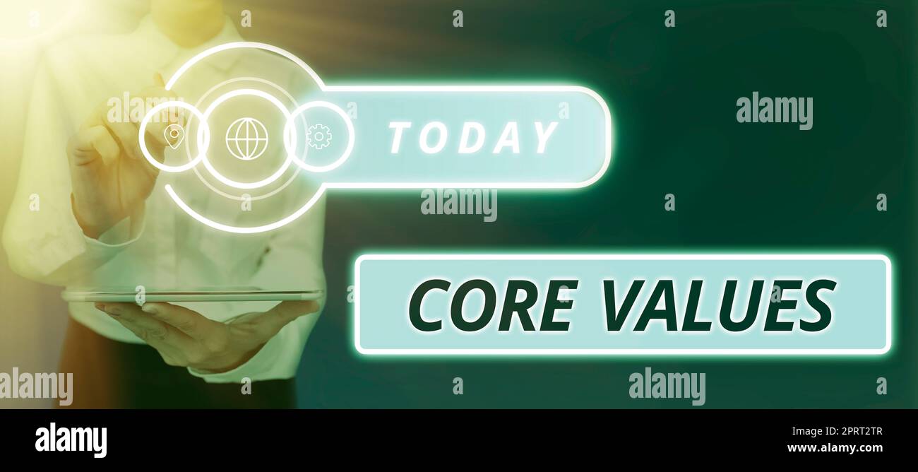 Handwriting text Core Values, Business showcase belief person or ...