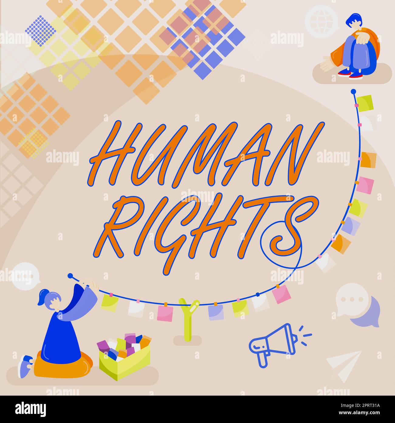 Text sign showing Human Rights, Business concept Moral Principles ...