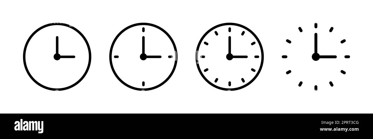 Time and round clock icon set, circle arrow icon - Vector illustration ...