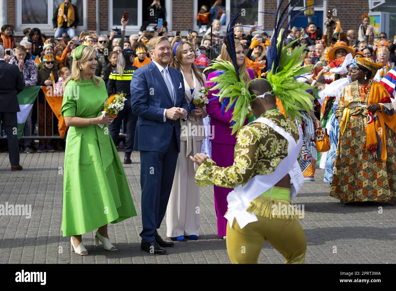 Rotterdam, Netherlands. 27/04/2023. King Willem-Alexander, Queen Maxima ...
