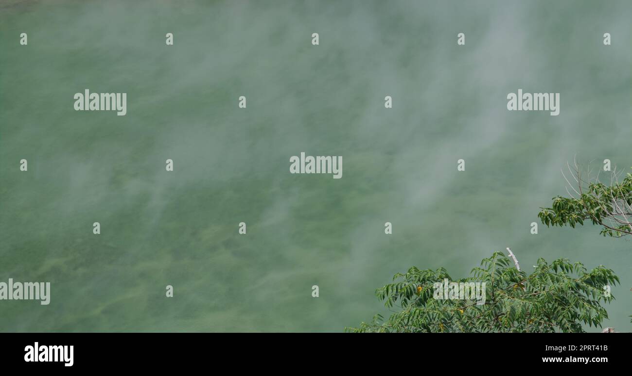 Hot spring pond at Xinbeitou thermal valley in Taiwan Stock Photo - Alamy