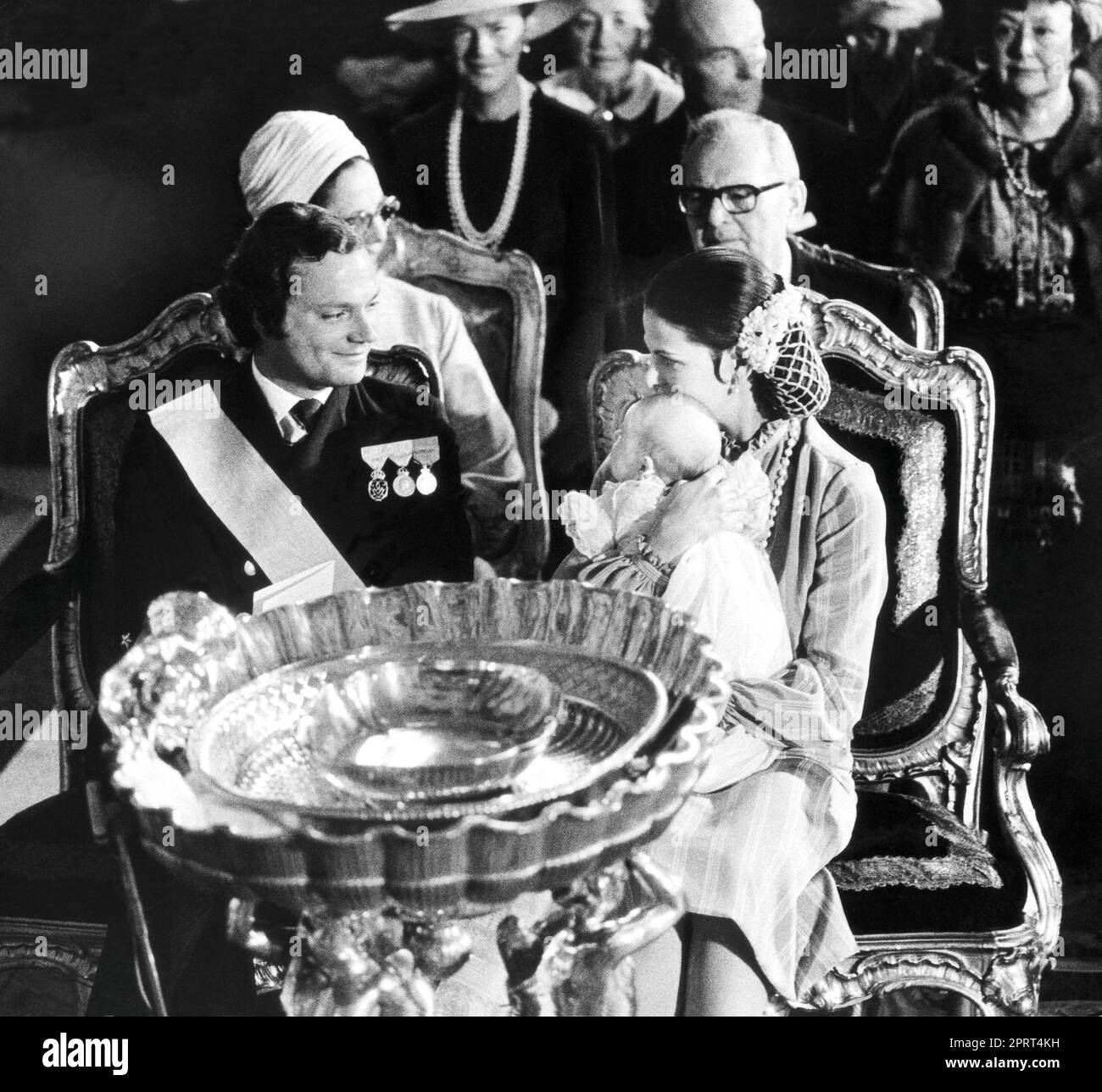 THE ROYAL COUPLE of Sweden at the baptism of the Crown Princess ...