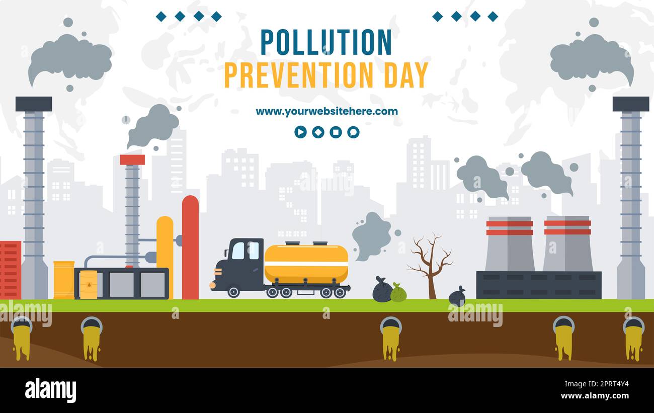 National Pollution Prevention Day Video Channel Flat Cartoon Hand Drawn ...
