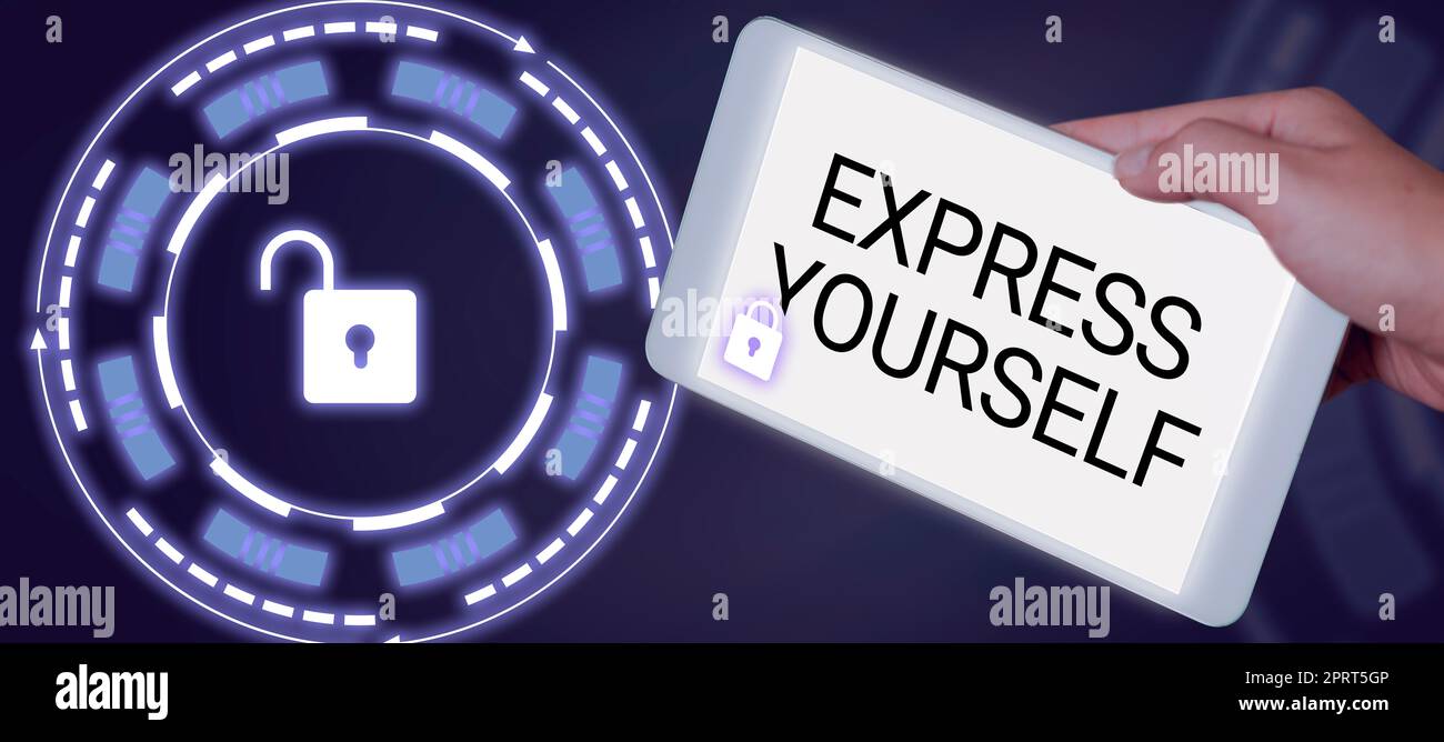 Text caption presenting Express Yourself, Business concept ability of a ...
