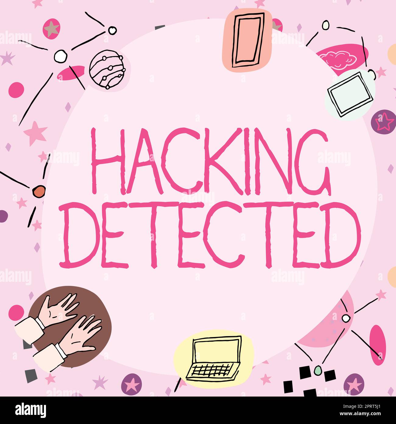Text caption presenting Hacking Detected, Concept meaning activities ... Text caption presenting Hacking Detected, Concept meaning activities ...