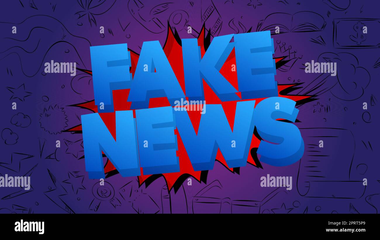 Fake News. Word written with Children's font in cartoon style Stock ...