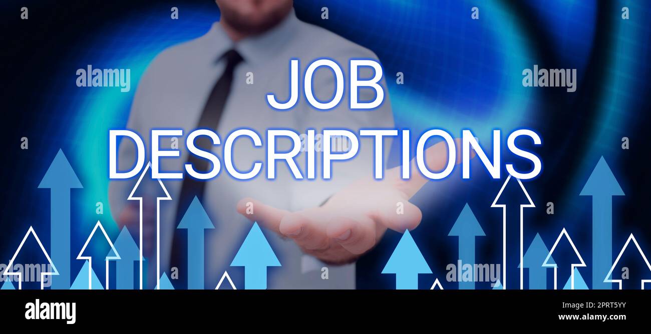 Hand writing sign Job Descriptions, Business concept difficulties in ...