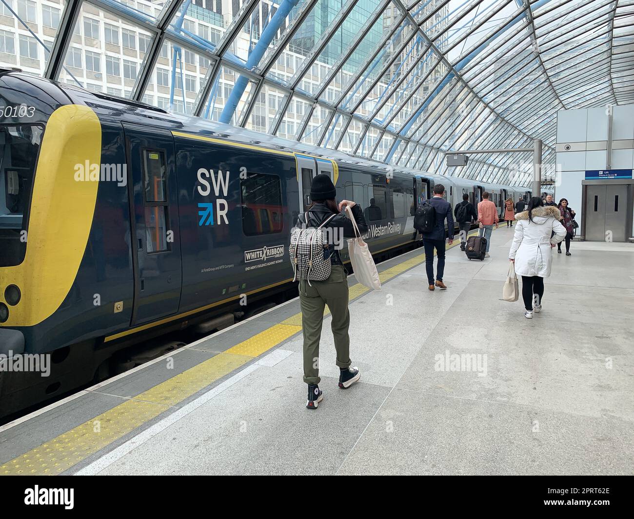 Waterloo, London, UK. 24th April, 2023. Passengers arriving on a South ...
