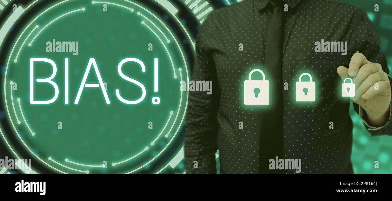 Hand writing sign Bias, Business idea a flat surface on which outdoor ...