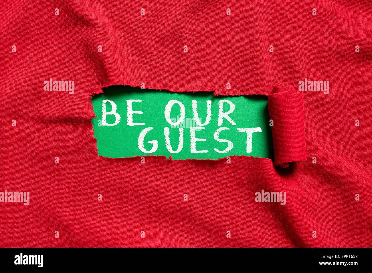 Hand writing sign Be Our Guest, Business overview Internet helping desk ...