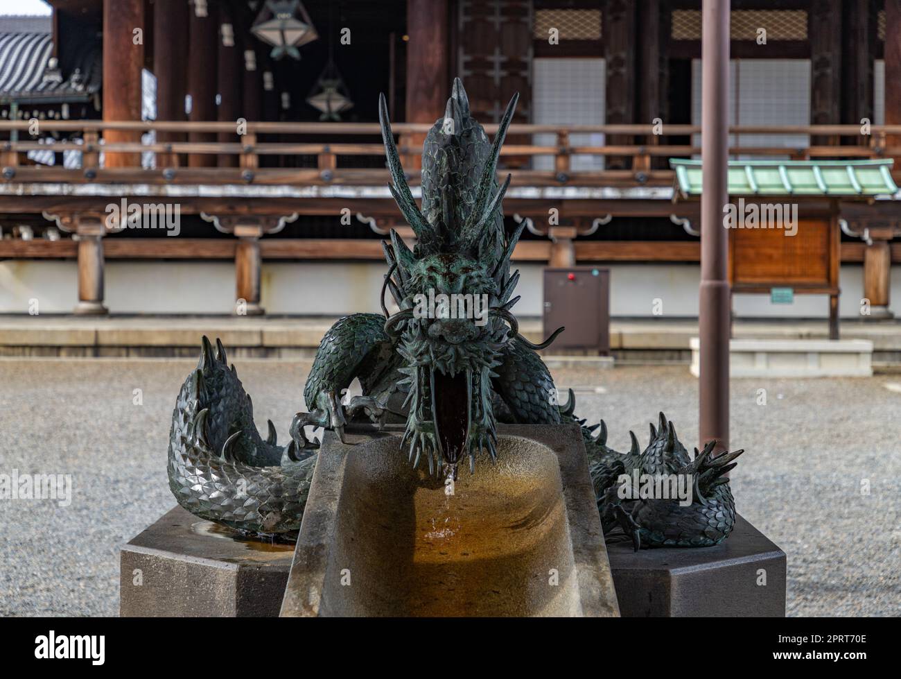 A picture of the dragon that decorates the chozuya (ceremonial water ...