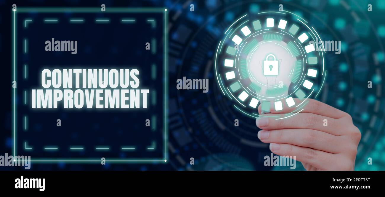 Sign displaying Continuous Improvement, Business idea making small ...