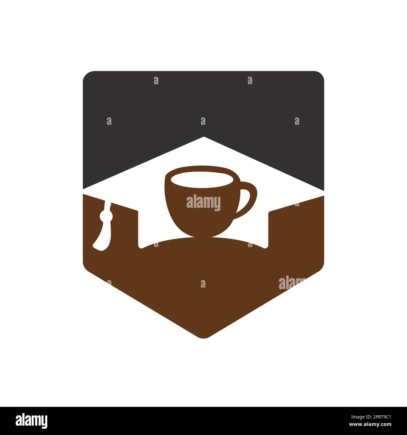 Student Coffee vector logo template. Logo symbol of the graduation cap ...