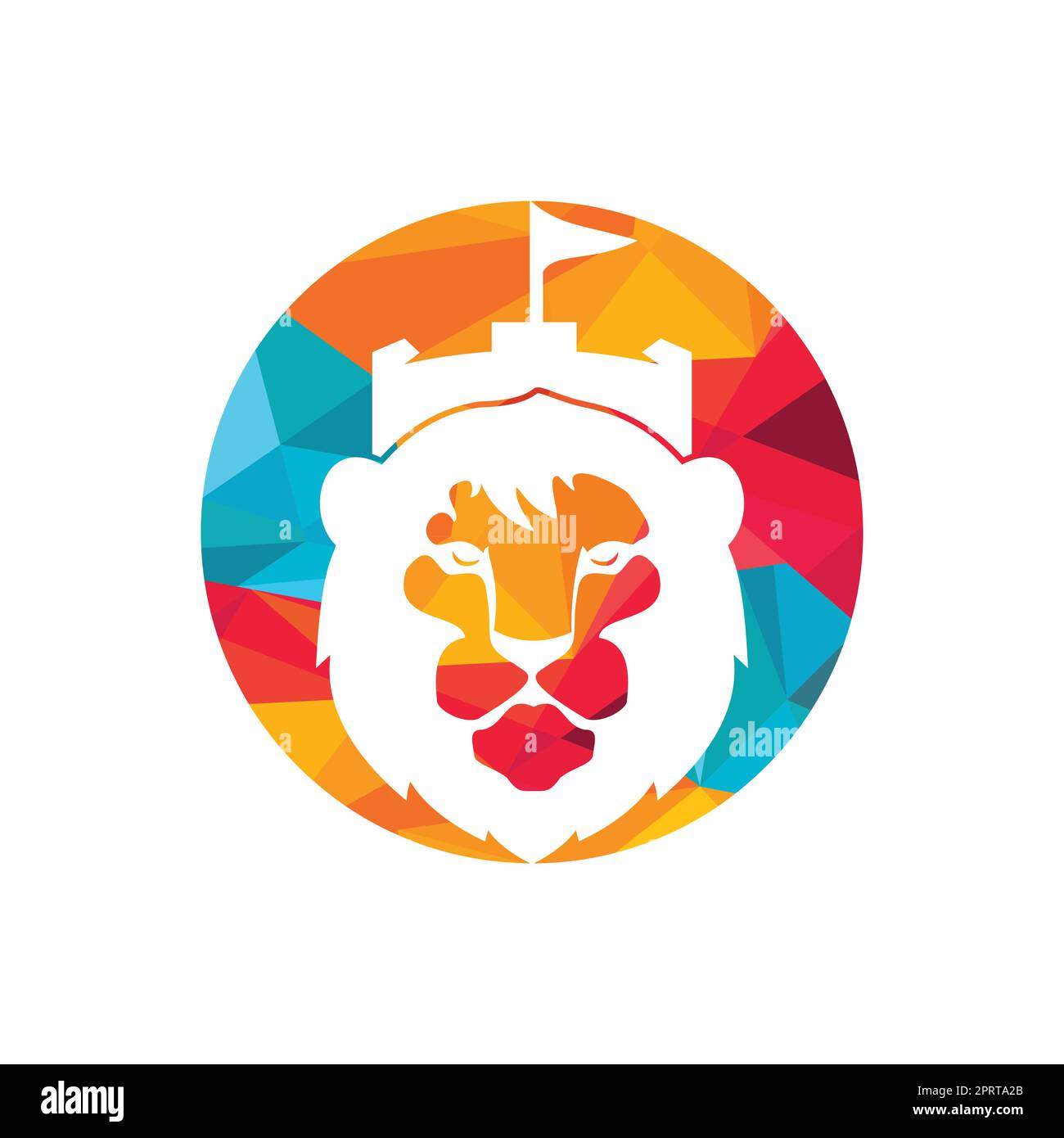 Lion fort vector logo design template. King castle logo concept Stock ...