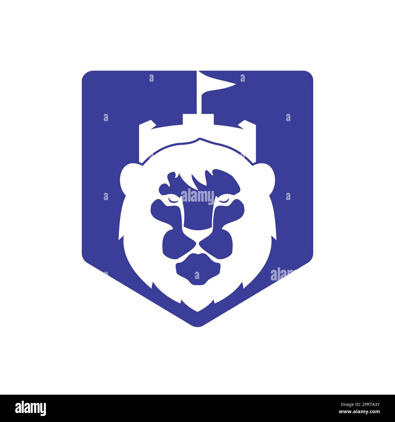 Lion fort vector logo design template. King castle logo concept Stock ...