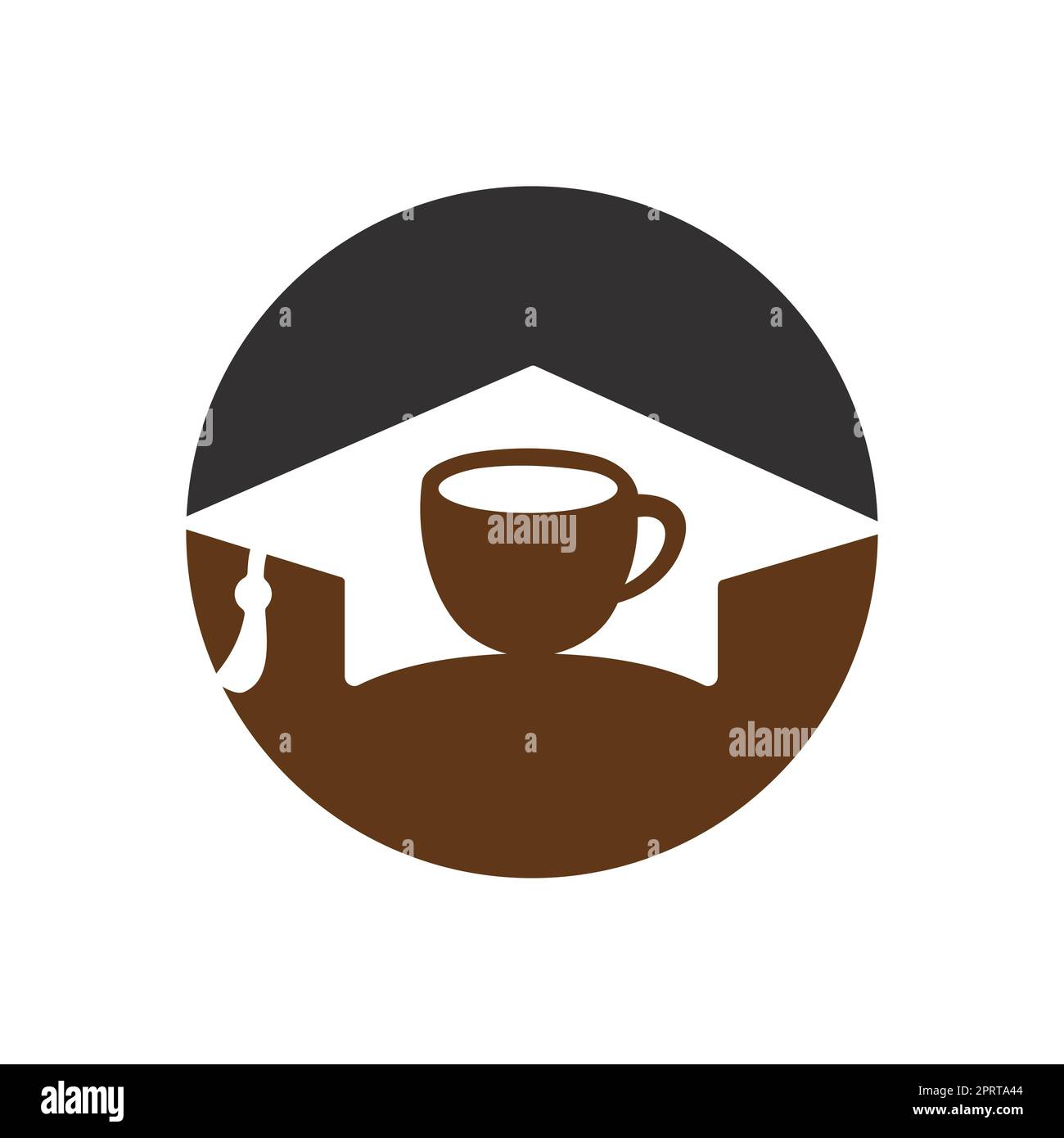 Student Coffee vector logo template. Logo symbol of the graduation cap ...