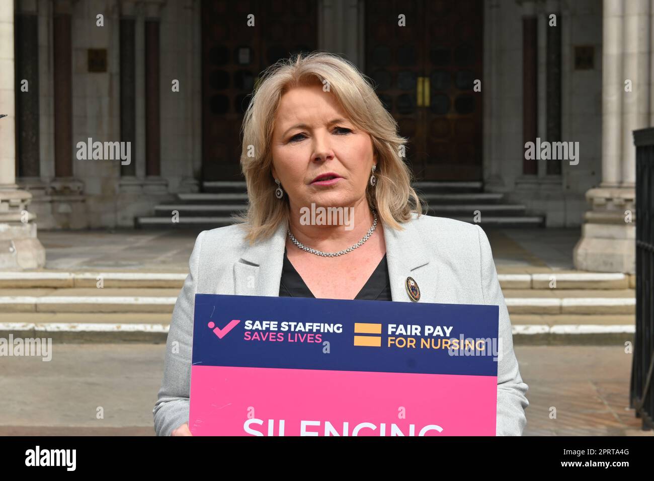 Royal Courts of Justice, London, UK. 27th Apr, 2023. Pat Cullen attends ...