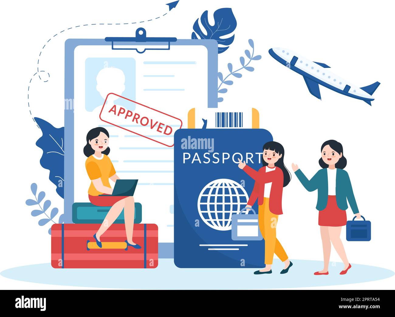 Immigration Template Hand Drawn Cartoon Flat Illustration of Document ...