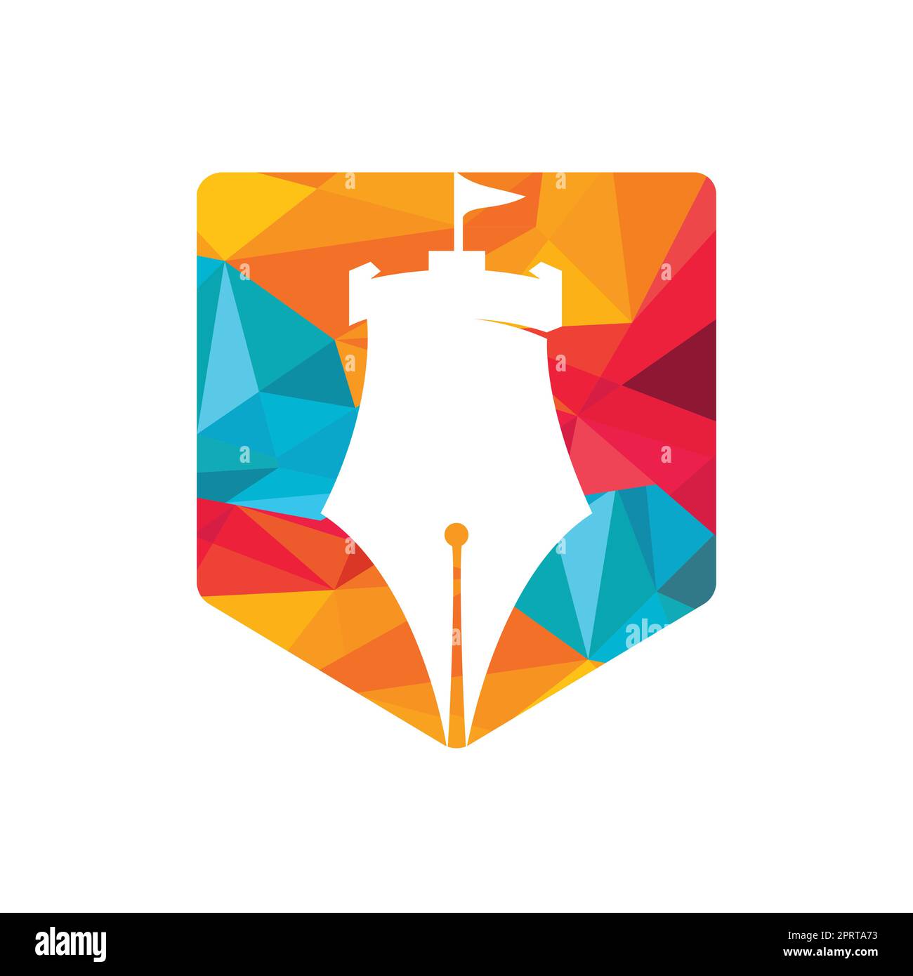 Castle pen education vector logo design. Castle writer logo design ...