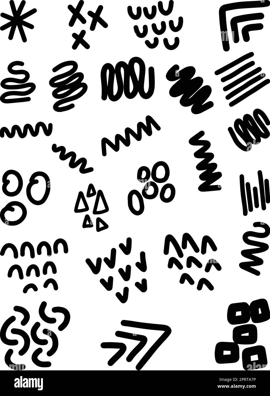Abstract hand drawn shape doodle, vector modern and contemporary design ...