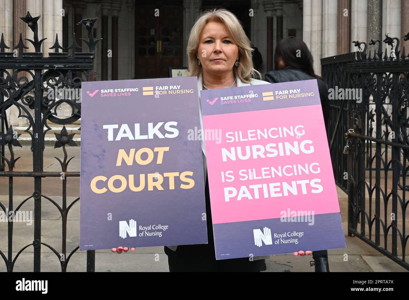 Royal Courts of Justice, London, UK. 27th Apr, 2023. Pat Cullen attends ...