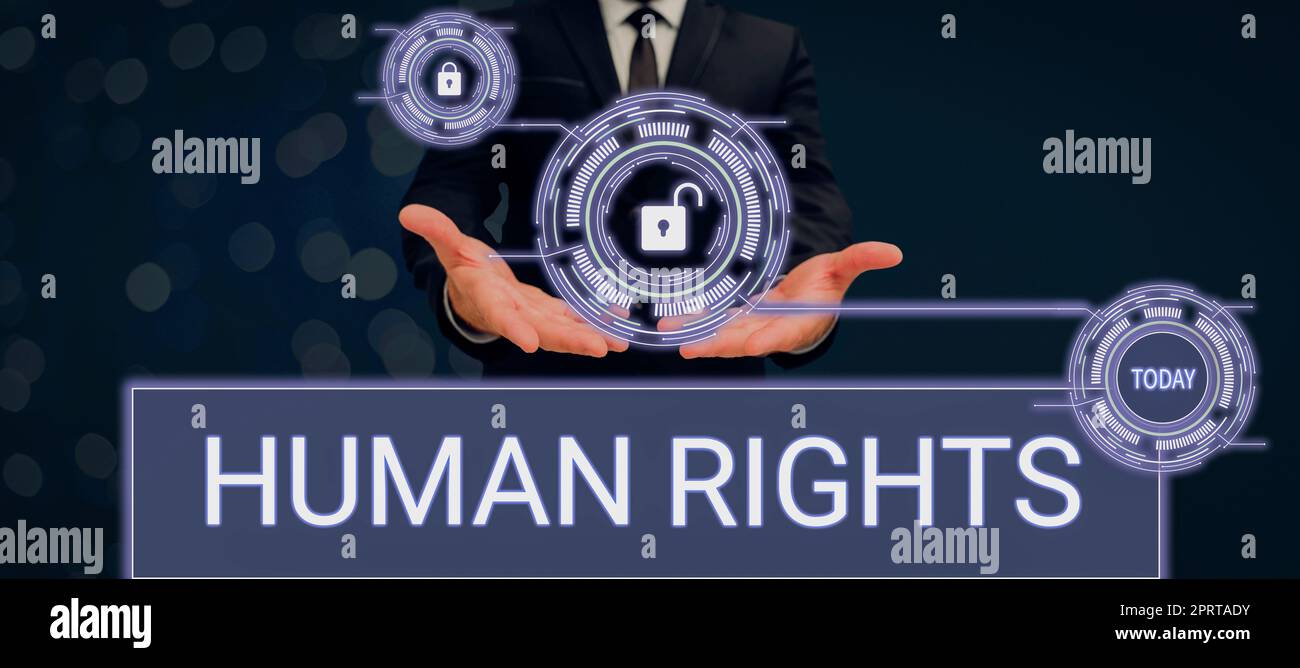 Writing displaying text Human Rights. Word Written on Moral Principles ...