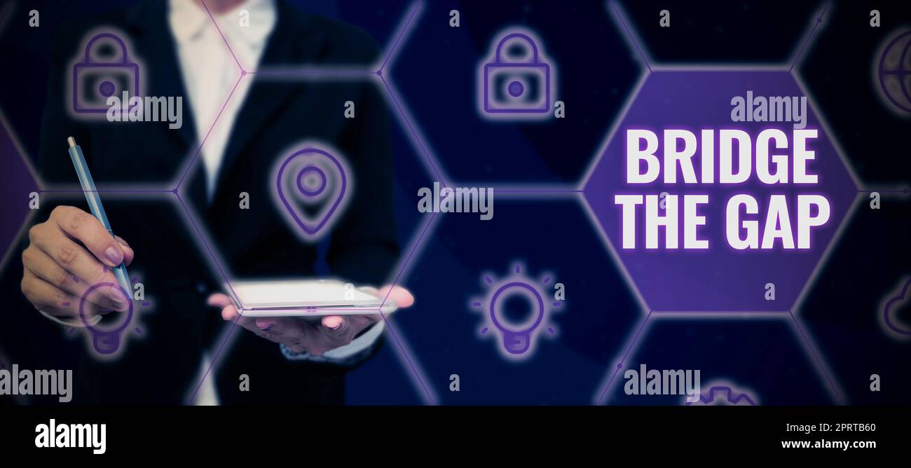 Handwriting text Bridge The Gap. Internet Concept Overcome the ...