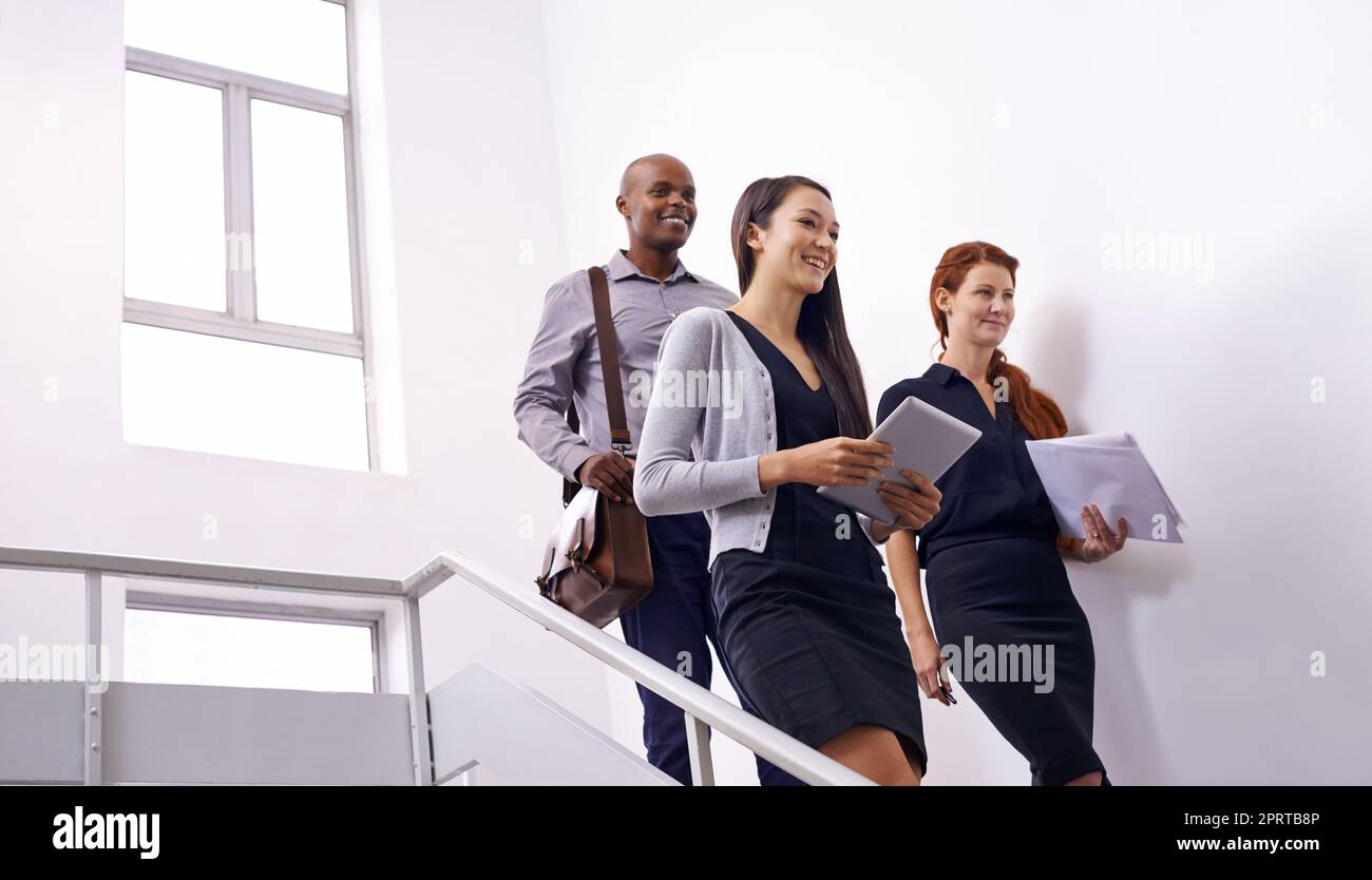 Our office team is on the move. a colleagues taking together in a ...