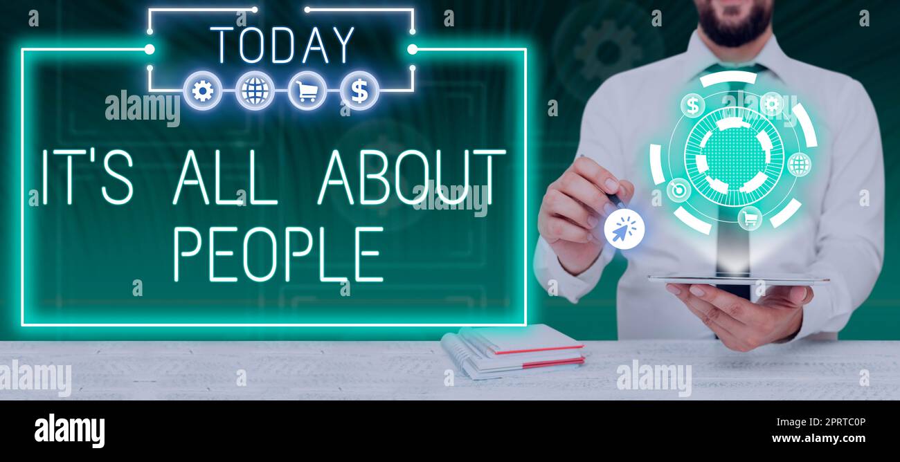 Hand writing sign It S Is All About People. Word for Public Society ...